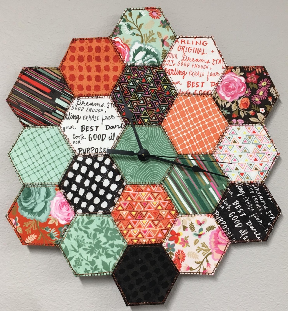 Hexagon Clock Digital Download | Rae-bon Sew & Quilt Shop